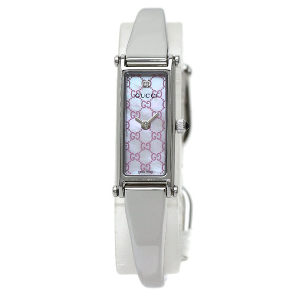 Gucci | Accessories | Gucci 50l Square Face 1p Diamond Watch Stainless ...